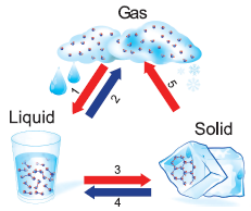 the given figure shows changes in states of matter from one form to ...