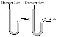 pair at pressure psub1sub is injected to a manometer with a tube size ...